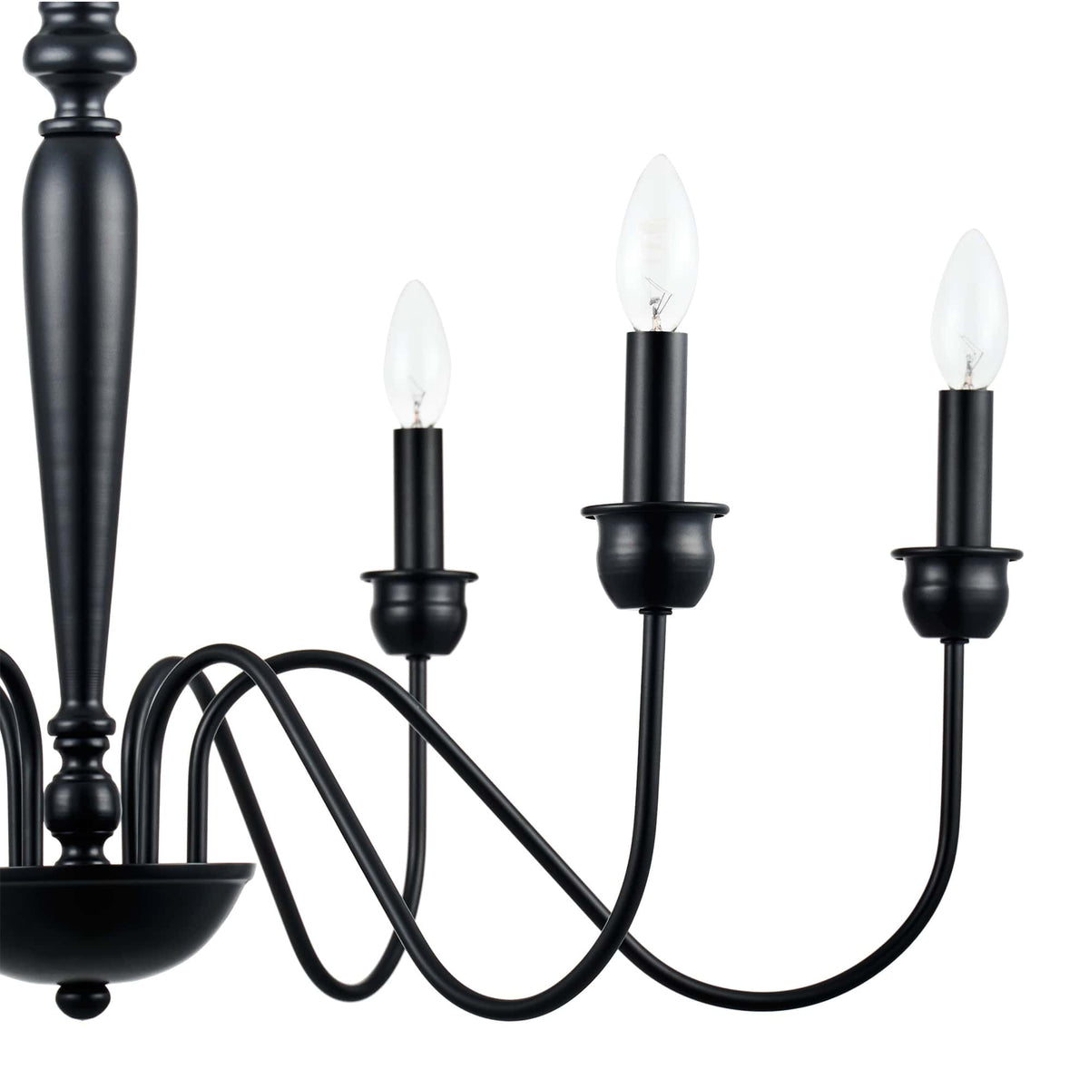 Classic 6 Light Candelabra Chandelier with Candle Holder Sockets Metal ...