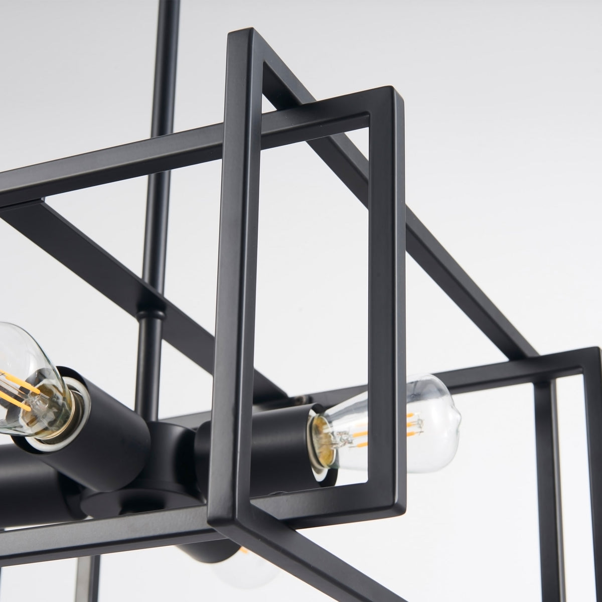 Square Semi Flush Mount Ceiling Light Fixture for 4 Bulbs up to 60W Ea ...